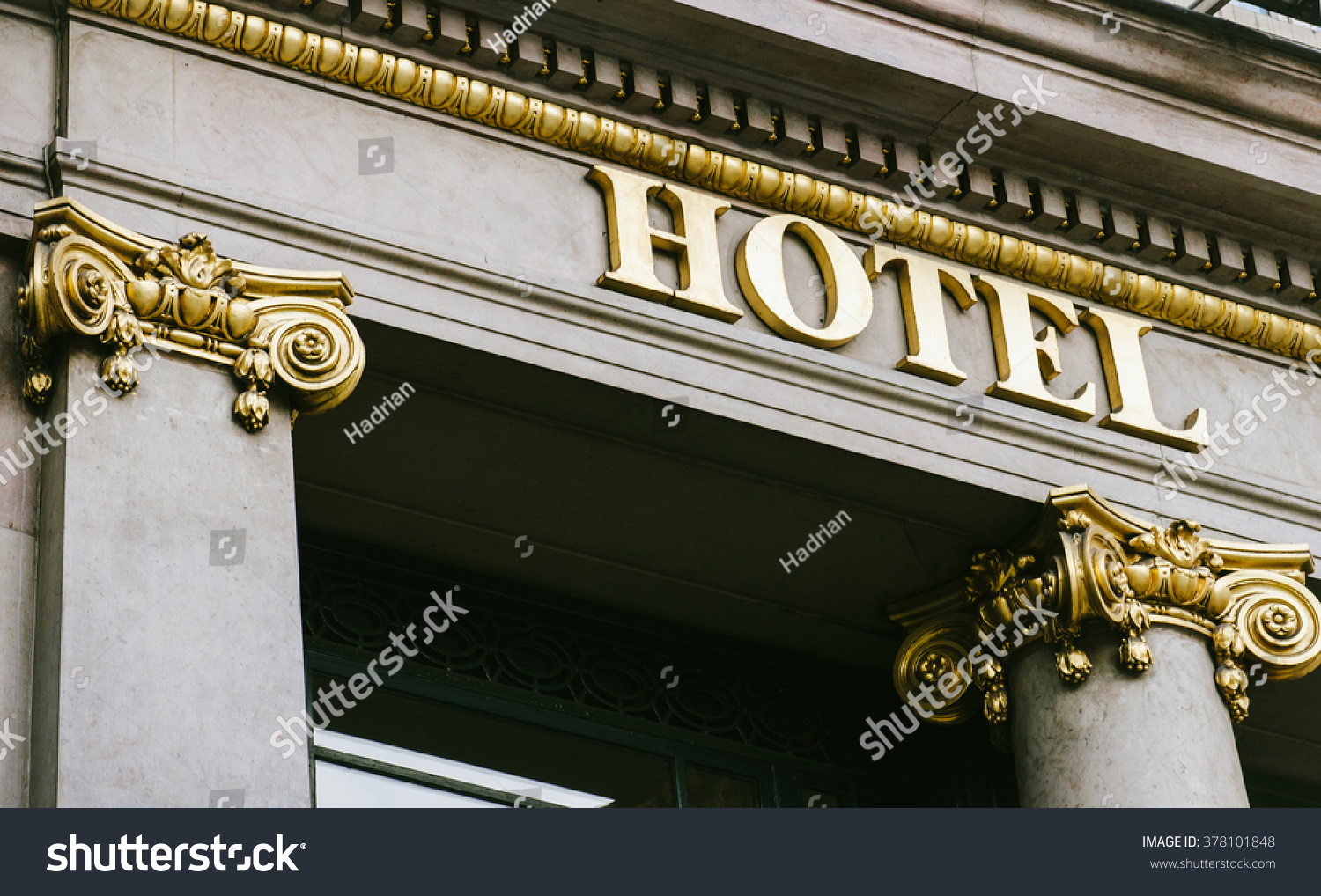 stock-photo-hotel-word-with-golden-letters-on-luxury-hotel-with ...